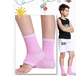 Ankle Brace for Kids Breathable Anti Slip Ankle Support Compression Sleeve Socks Elastic Arch Support Ankle Wrap for Sports Injury Achilles Tendonitis Ligament Damage Pain Relief (Size : Black)