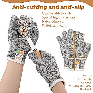 Tarpop 16 Pieces Oyster Shucking Set 8 Stainless Steel Oyster Shucking Knife and 8 Level 5 Protection Cut Resistant Gloves Oyster Opener Tool Seafood Opener Kit for Oyster Clam Pearl Shell Shucking