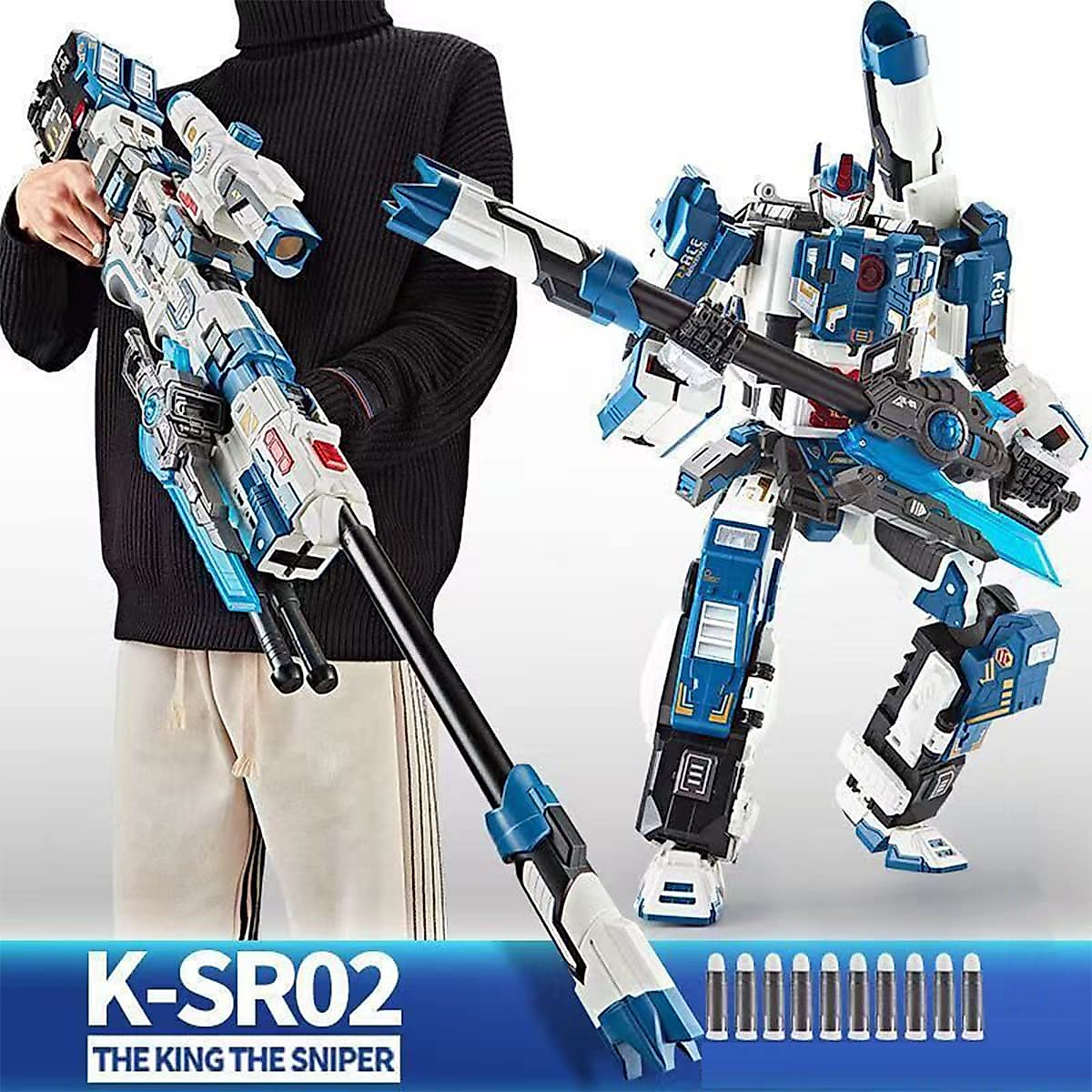 NBK Deformation Robot Toy King of Sniper Rifle Action Figure Oversized Deformed Original Gift for Kids Adults