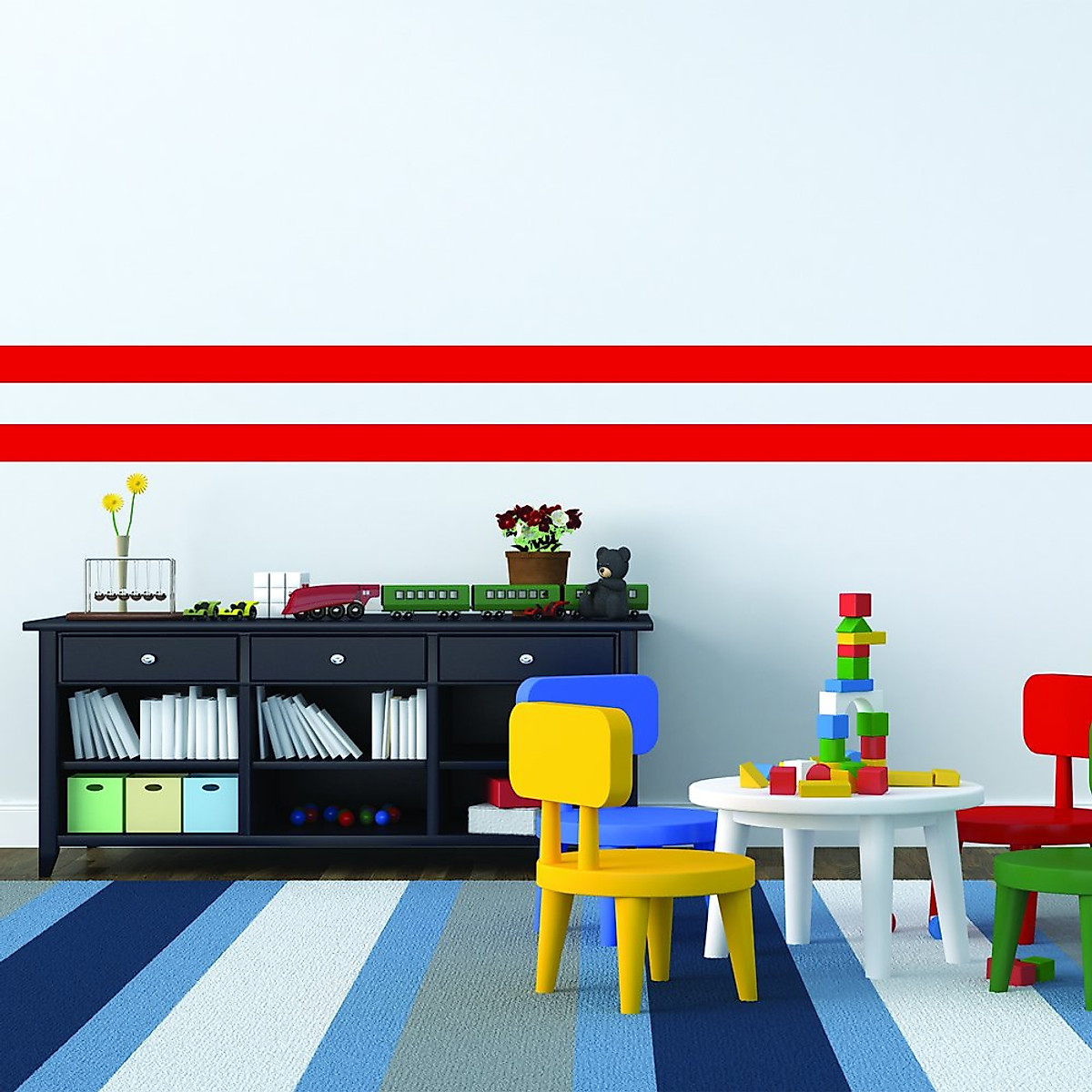 Borders Unlimited Red Simple Stripe