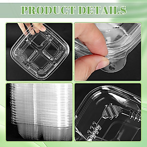 ISUSSER 40 Pack Clear Bento Snack Food Containers, 4 Compartment Meal Prep Containers with Lids for School and Work