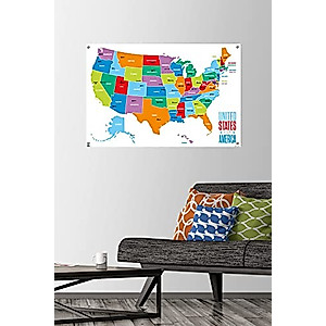 Map - United States of America 2022 Wall Poster with Push Pins
