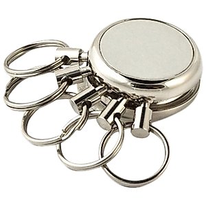 KEY-BAK Key Spider Key Chain Accessory with 5 Split Rings, Chrome Finish