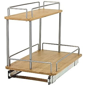 Household Essentials 1265B-1 Glidez Under Sink Sliding Organizer | Pull Out Cabinet Shelf | Wood | 11.5 Inches Wide