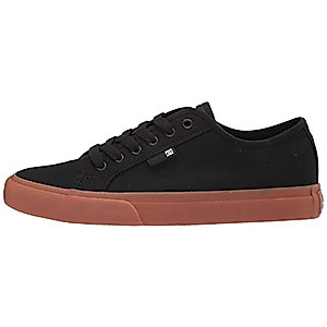 DC mens Manual Low Top Vegan Friendly Casual Skate Shoe, Black/Gum, 10.5 US