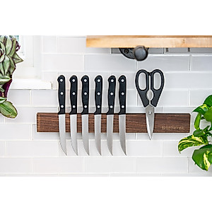 (Set of 2) Walnut Magnetic knife holder for wall 18inch /knife magnetic strip for knives.Magnet knife holder- magnetic knife holder with magnetic strip.Kitchen magnetic knife rack-magnetic tool holder