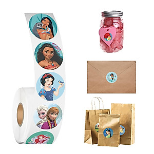 XTTUSDMTZ 1000Pcs Princess Stickers, 20 Patterns Decals Rolls Self Adhesive Seals for Scrapbooking Cards Envelopes Gifts