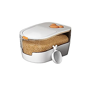 XBWEI Pantry Rice Container Rice Storage Container Grain Storage Bin Dry Food Dispenser for Flour Rice Sealing Ring (Color : Orange, Size : 10KG)