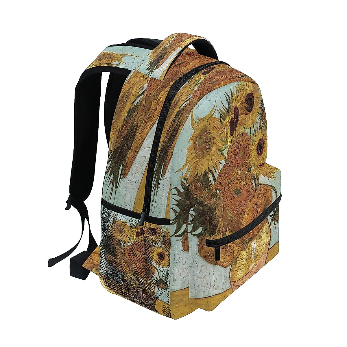 xigua Van Gogh Sunflower Art Backpack Bookbags Laptop Backpack for Boys Girls Teens, College Backpack Water Resistant Travel Bookbag