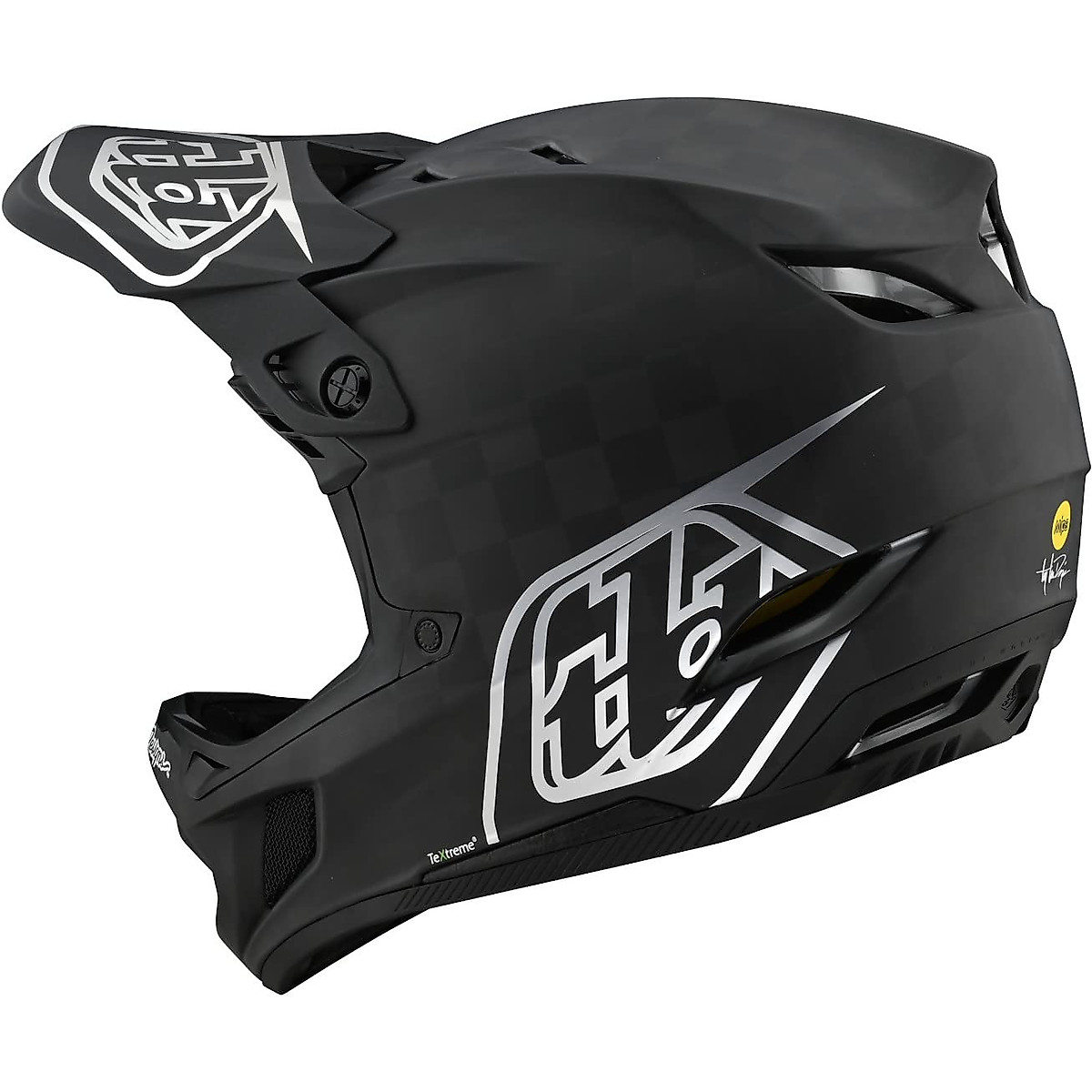 Troy Lee Designs D4 Carbon Full Face Mountain Bike Helmet for Max Ventilation Lightweight MIPS EPP EPS Racing Downhill DH BMX MTB - Adult Men Women - Black/Silver, Medium