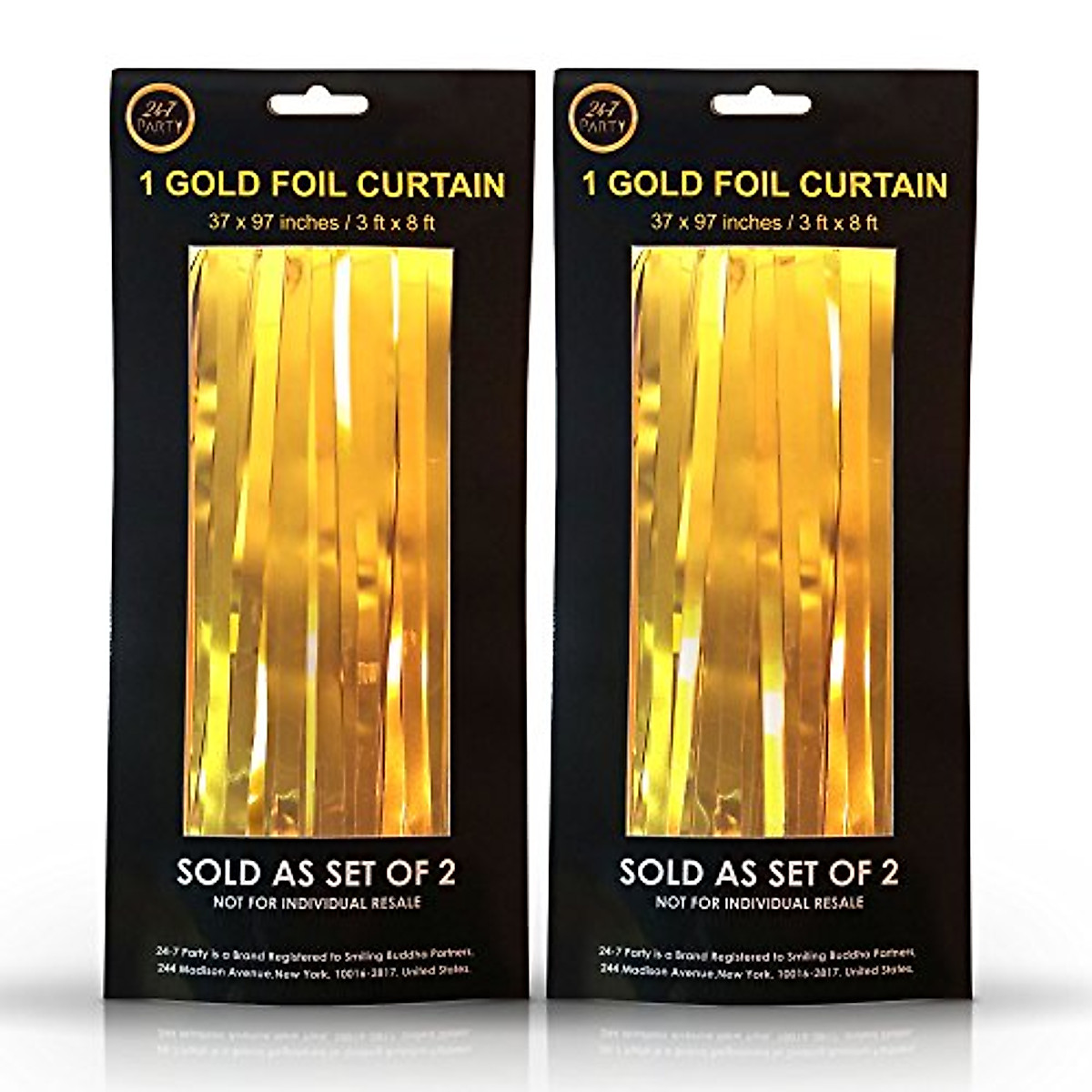 Party Backdrop (SET of 2) - Stunning Gold Foil Fringe Curtains for Birthday, Bachelorette, Christmas, New Years Eve & Graduation - Great Photo Booth Props & Fringe Curtain Party Decorations