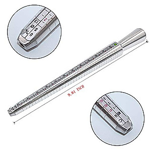 NIUPIKA Ring Sizer Measuring Tool Measure Finger Rings Sizing Set Metal Ring Mandrel Gauge US Size 1-13 Jewelry Tools Sizers Kit of 27 Pieces