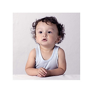 bambini Baby White Rib Knit Sleeveless Tank Top Shirt , Small 6 - Pack