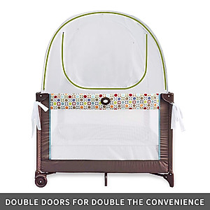 Baby Pack 'N' Play Pop Up Tent Safety Net, Protects from Insects, Mosquitoes and from Baby Climbing Out, See Through Mesh Net (Pack N Play Tent 37.5" x 26")