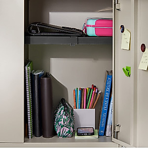 LockerMate Adjust-A-Shelf Easy to Use, Extends to Fit Your Locker, Black