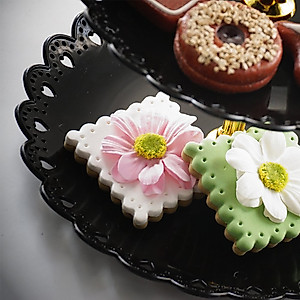 Artliving 3-Tier Plastic Cake Stand Dessert Stand Cupcake Stand Tea Party Serving Platter Black Gold