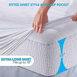 PlushDeluxe Premium Bamboo Mattress Protector – Waterproof, & Ultra Soft Breathable Bed Mattress Cover for Comfort & Protection - (King Size)