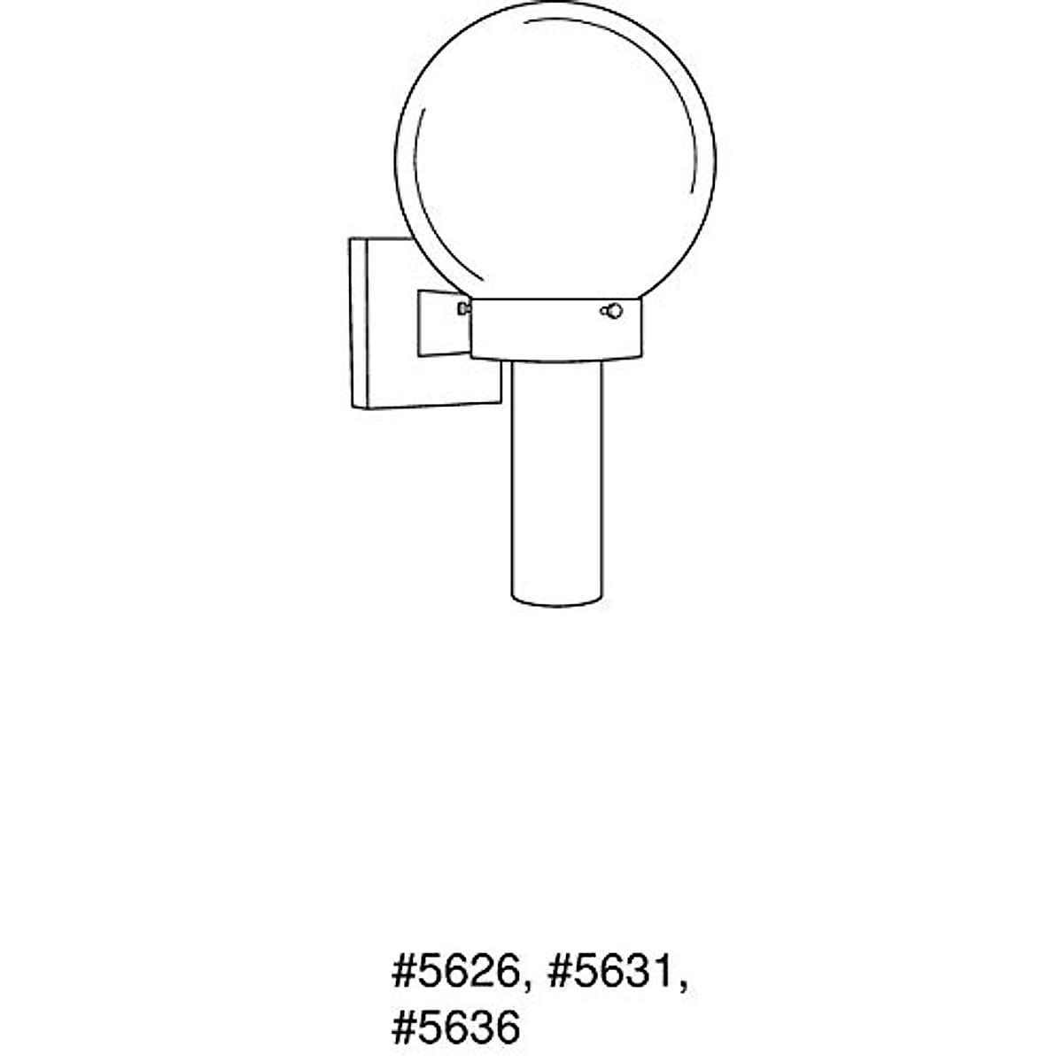 Progress Lighting P5626-60 Acrylic Globe Outdoor, 8-Inch Width x 15-Inch Height, Black