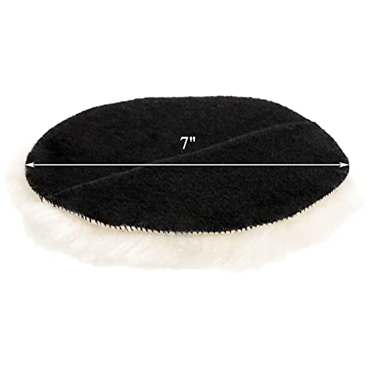 Fasmov Wool Polishing Pad 4 Pack 7 Inches Soft Sheepskin Buffing Pads with Hook and Loop Back Wool Cutting Pad for for Cleaning & Cutting, Polishing