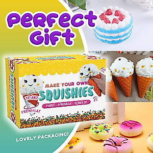 Insnug Paint Your Own Squishies Kit - Sensory Toys Squishy Painting Kit Stress Relief Squishies for Girl Kids Age 4 6 8 10 Slow Rising Squeeze Autism Toys Unicorn Gift Ice Cream Cake Milk Shake Donut