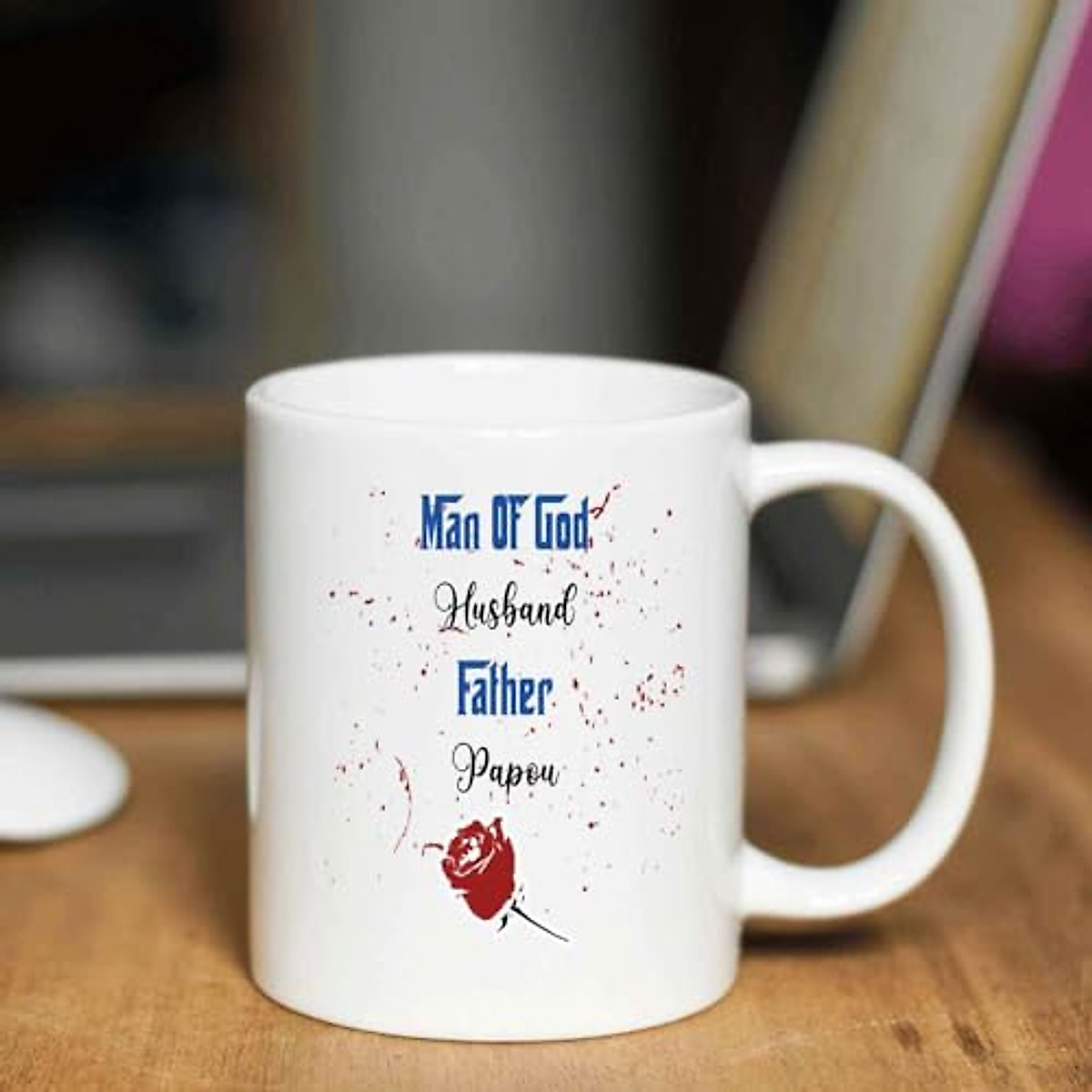 Christian Gift for Husband and Father - Prayers - Navy Multicolor Unisex Sweat - 11 Oz White Ceramic Coffee Mug