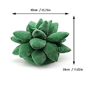 iBccly Succulent Pillow Plant Shaped Plush Toys Universal for Boys and Girls Cactus Kawaii Decorative Leaf Pillow Lovely Plant Plush Decoration (Dark Green)