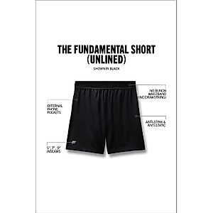 Fabletics Men's The Fundamental Short, Workout, Running, Training, Gym, Yoga, Ultra Lightweight, Athletic, 9" Inseam, M, Black