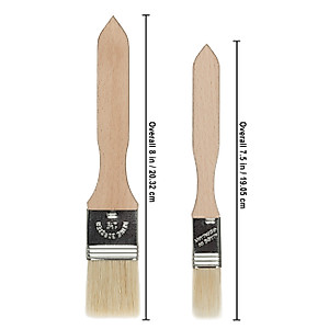 Redecker Pastry Brushes Set with Untreated Beechwood Handles, 2 Different Sizes, Multi-purpose Brushes with Natural Boar Bristles for Basting, Glazing and More, Made in Germany