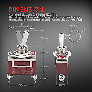DaierTek Waterproof Toggle Switch 12V DC 30A Heavy Duty 2 Pin ON Off SPST with Weatherproof Boot Cap Cover for Auto Car Marine Boat -2 Pack