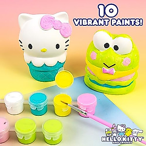 Horizon Group USA Sanrio Hello Kitty and Friends Paint Your Own Figurines Arts and Crafts Kit, Ceramic Paintable Hello Kitty & Keroppi, Kawaii Painting Kit for Kids, Craft Kits for Kids 8-12, Ages 8+