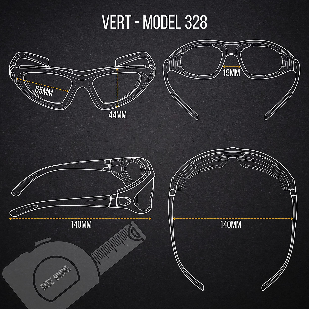 WYND Blocker Vert Motorcycle & Boating Sports Wrap Around Polarized Sunglasses (Black/Smoke Lens)