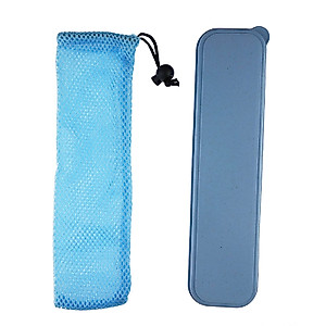 Zelerdo 4 Pack Portable Travel Tableware Storage Box Case for Cutlery Kit (Blue Green Beige Pink)