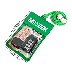 EMSEEK Waterproof Wallet Waterproof Car key Fob Holder Pouch Surf Dry case For Key Cash Cards ID Driver License(Green)