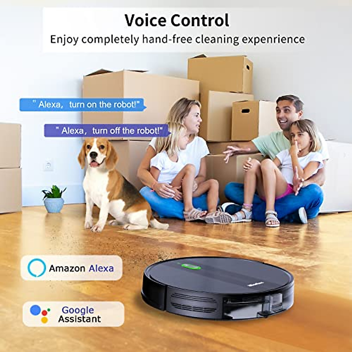 iMartine Robot Vacuum and Mop Cleaner with Boundary Strips, 2200Pa Strong Suction, Quiet, Slim, Self-Charging Robotic Vacuums, Ideal for Pet Hair, Hard Floors, Medium Pile Carpets, Works with Alexa