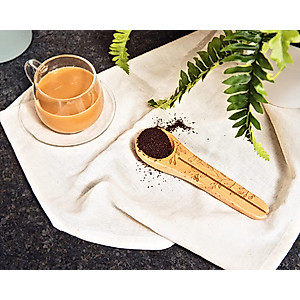 Talisman Designs Laser Etched Beechwood Scoop with Clip | Nature Design | Wood Coffee Spoon |, Cute & Functional Kitchen Tool, | Small Wooden Utensils