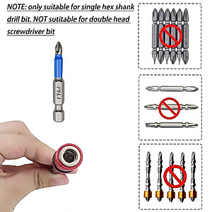 Drill Extension Bit Holder 4Pcs - 12'' 6'' 4'' 2'' Magnetic Drill Screwdriver Bit Extender 1/4 inch Hex Bit Holder, Impact Driver Extension Adjustable Depth Screwdriver (12''+6''+4''+2'')