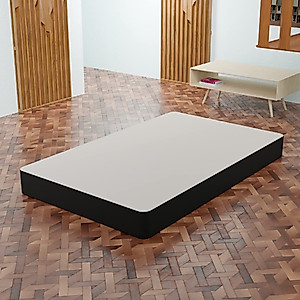 Greaton 8-Inch Full XL Box Spring/Foundation-Easy Simple Assembly, Durable Strong Wood Structure for Pressure Relief, Mattress Support System, Compact Size for Tight Spaces, Black