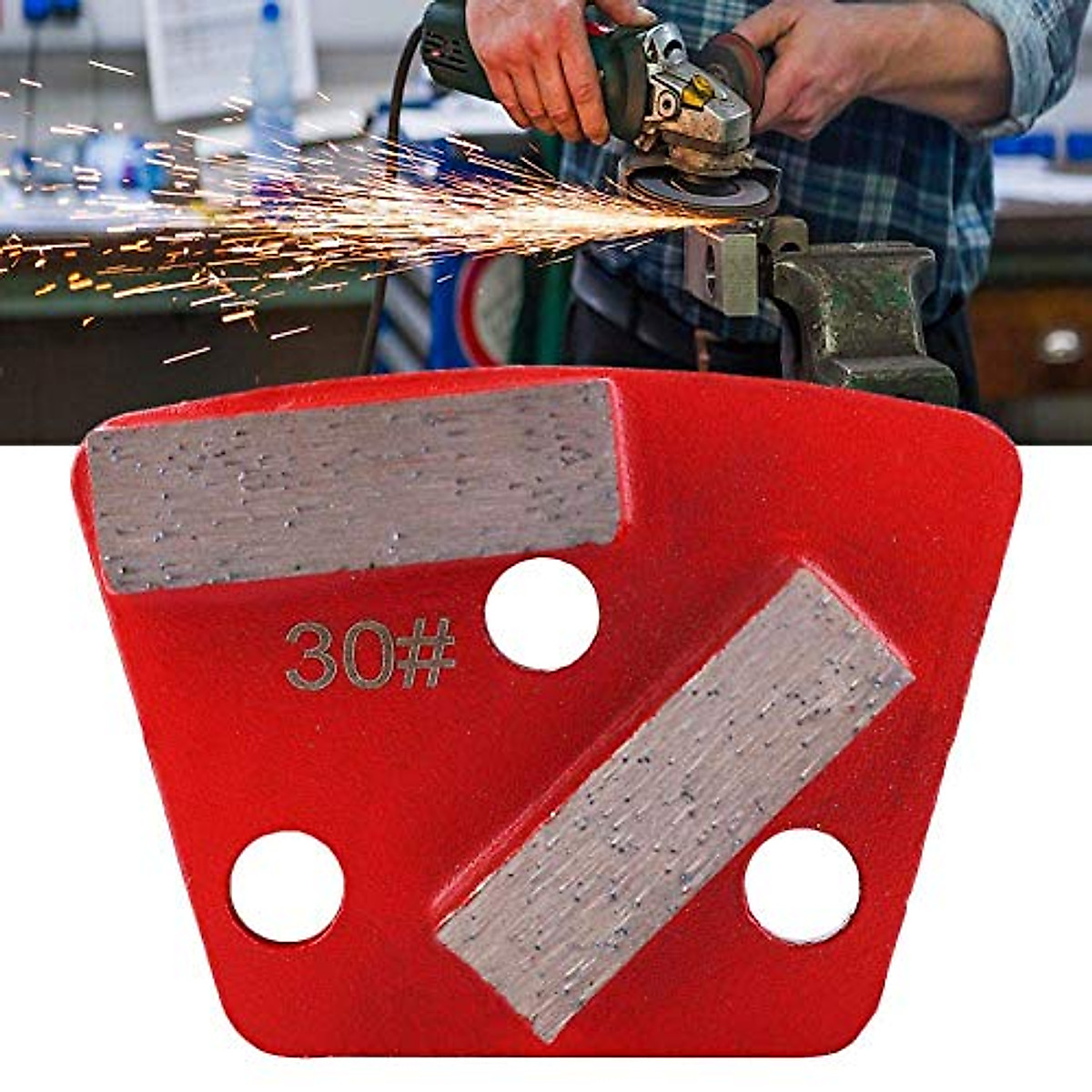3 PCS Trapezoid Diamond Floor Grinding Pad Disc #30 Grit Metal Scraper for Grinder Floor Concrete (3)