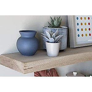 Urban Legacy Modern Hardwood Floating Accent Shelves | Set of 2 | Unfinished Oak (24" x 7" x 2")