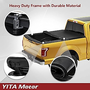 YITAMOTOR Soft Roll Up Truck Bed Tonneau Cover Compatible with 2015-2024 Ford F-150 5.5 ft Bed