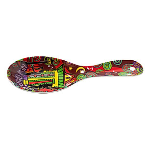 New Orleans Jazz Music Multicolor Swirl Plastic Souvenir Spoon Rest (Vertical Design)
