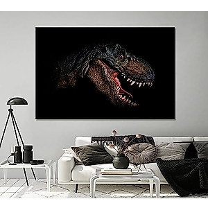 Dinosaur Head in the Dark Canvas Print 1 Panel / 36x24 inches