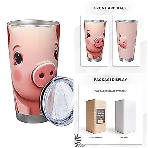 Smiling Tumbler with Lid and Straw 20oz Stainless Steel Car Cup for Hot and Cold Drinks, Double Wall Insulated Travel Coffee Mug Reusable Drink Thermos Cup Birthday Gifts