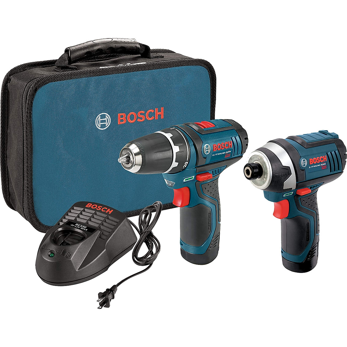 BOSCH 12V Max Cordless Drill/Driver and Impact Driver Combo Kit with Accessories
