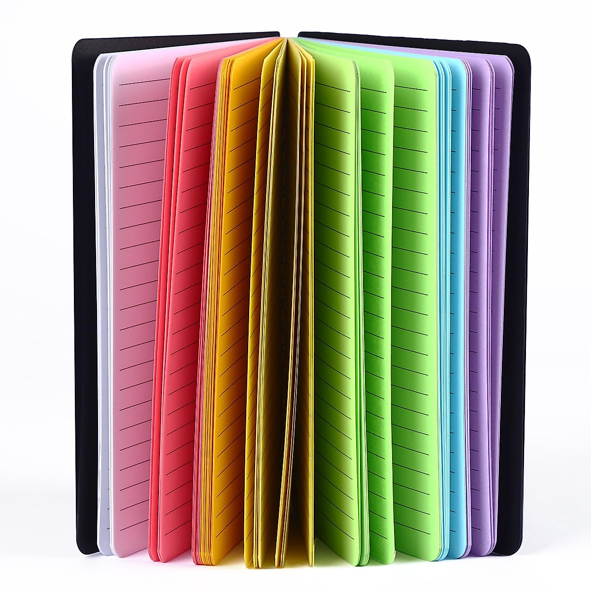 EOOUT 4 Pack Spiral Notebook 5 x 7 Inches College Ruled Note Journals, Poly Cover 7 Bright Neon Colored Lined Paper Memo Pads 100 Sheets/200 Pages for School