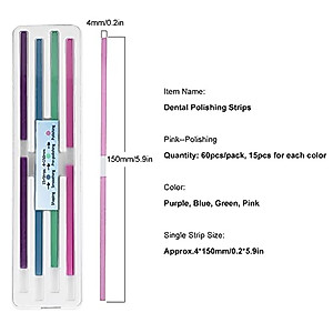 Dental Polishing Strips, 60Pcs/Pack Dental Abrasive Strips Teeth Polishing Finishing Gloss Contouring Tools Kit