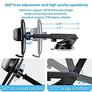 Car Phone Holder Mount 【Stable and Not Falling】 Car Phone Holder, Dashboard Windshield Air Outlet Multifunctional Phone Holder, iPhone 13 Thick Protective Case All Phones…