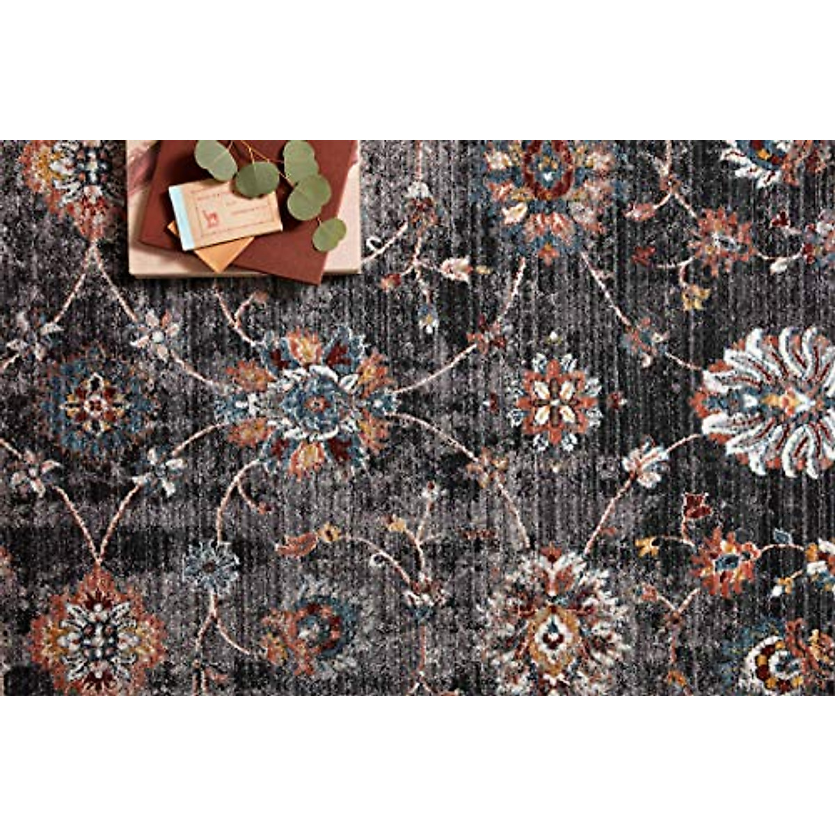 Loloi II Samra Collection SAM-08 Charcoal/Multi, Transitional 7'-10" x 10' Area Rug