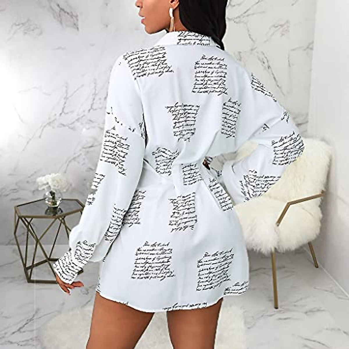 Vestido Camisero para Mujer Button Down Dress Shirts for Women Colorful Blouses Long Sleeve Floral Print Tops Loose Collar Sexy T-Shirts