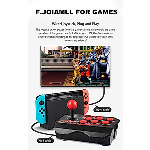 F.JOIAMLL Arcade Fight Stick Joystick for PS3, PC, Switch, N-Switch Pro,Android,support Turbo mode